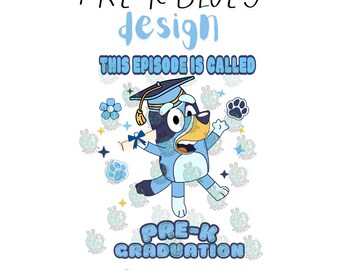 Pre-k Graduation Blue Dog Black Cap PNG Digital Download - Etsy