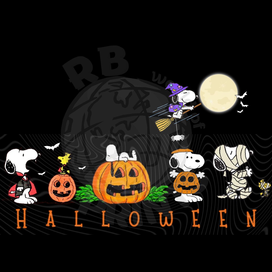 Retro Cartoon Dog Halloween. Inspired Peanuts Cozy Pumpkin. Spooky ...