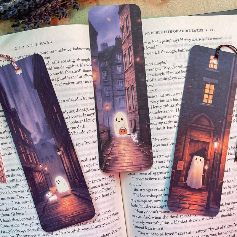 Ghost Bookmark Laminated - Etsy