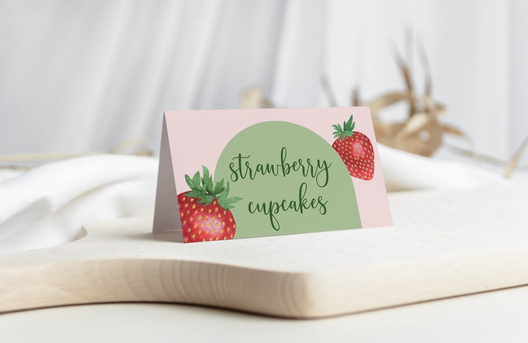 Tent Card Food Label | Buffet Food Labels | Berry First Birthday ...