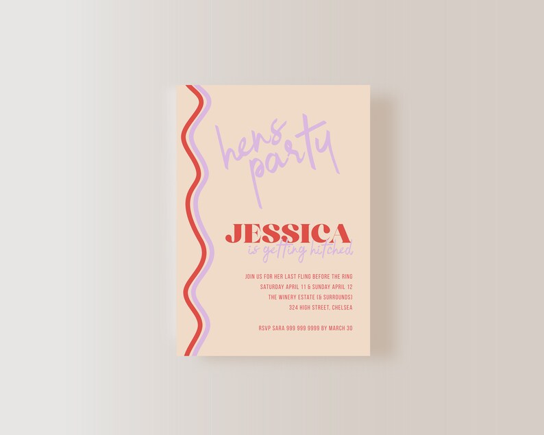 Hen Party Invite Hens Weekend Invitation Bachelorette Party Invites ...