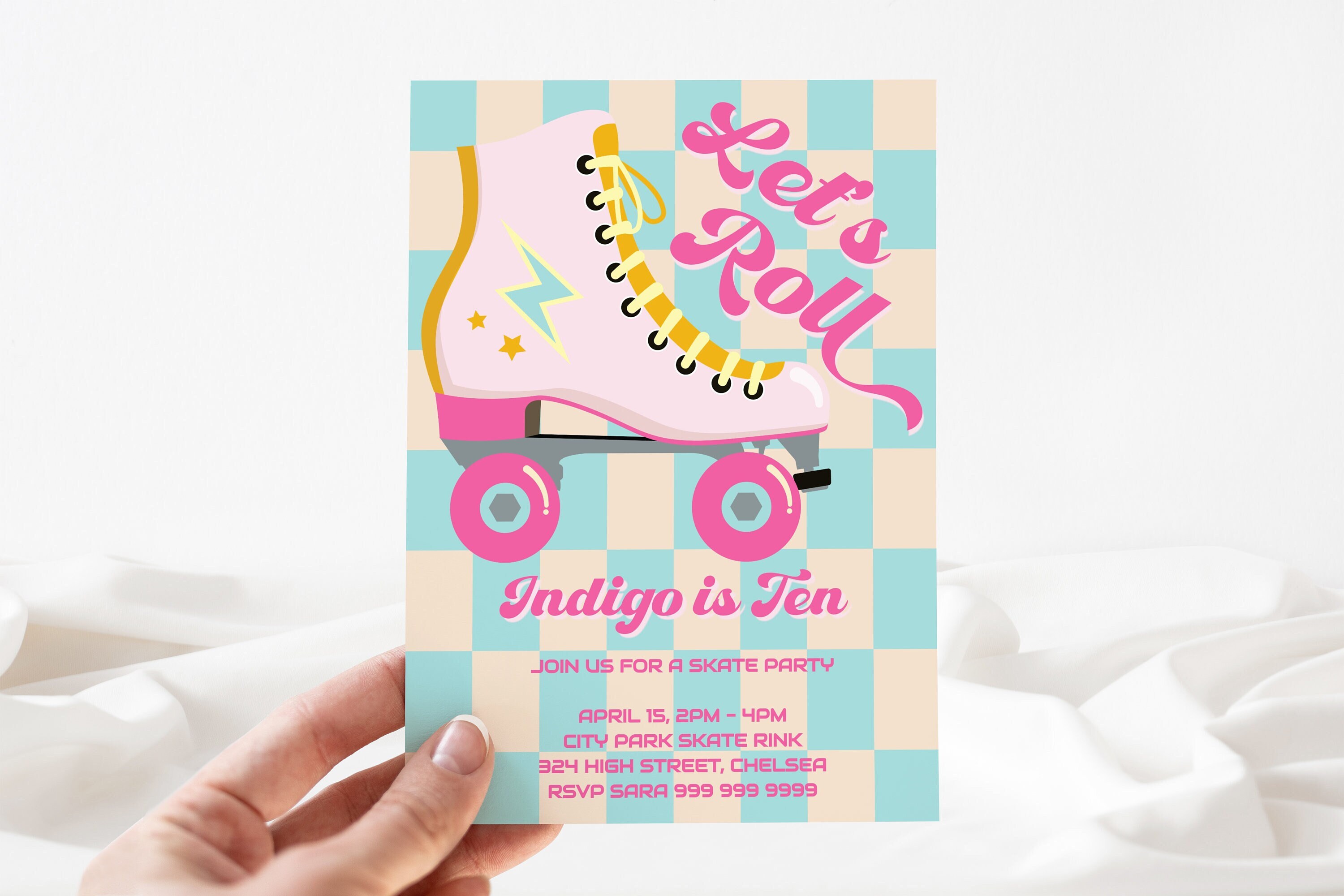 Roller Skating Party Invitation Roller Skate Invite Template Girls ...