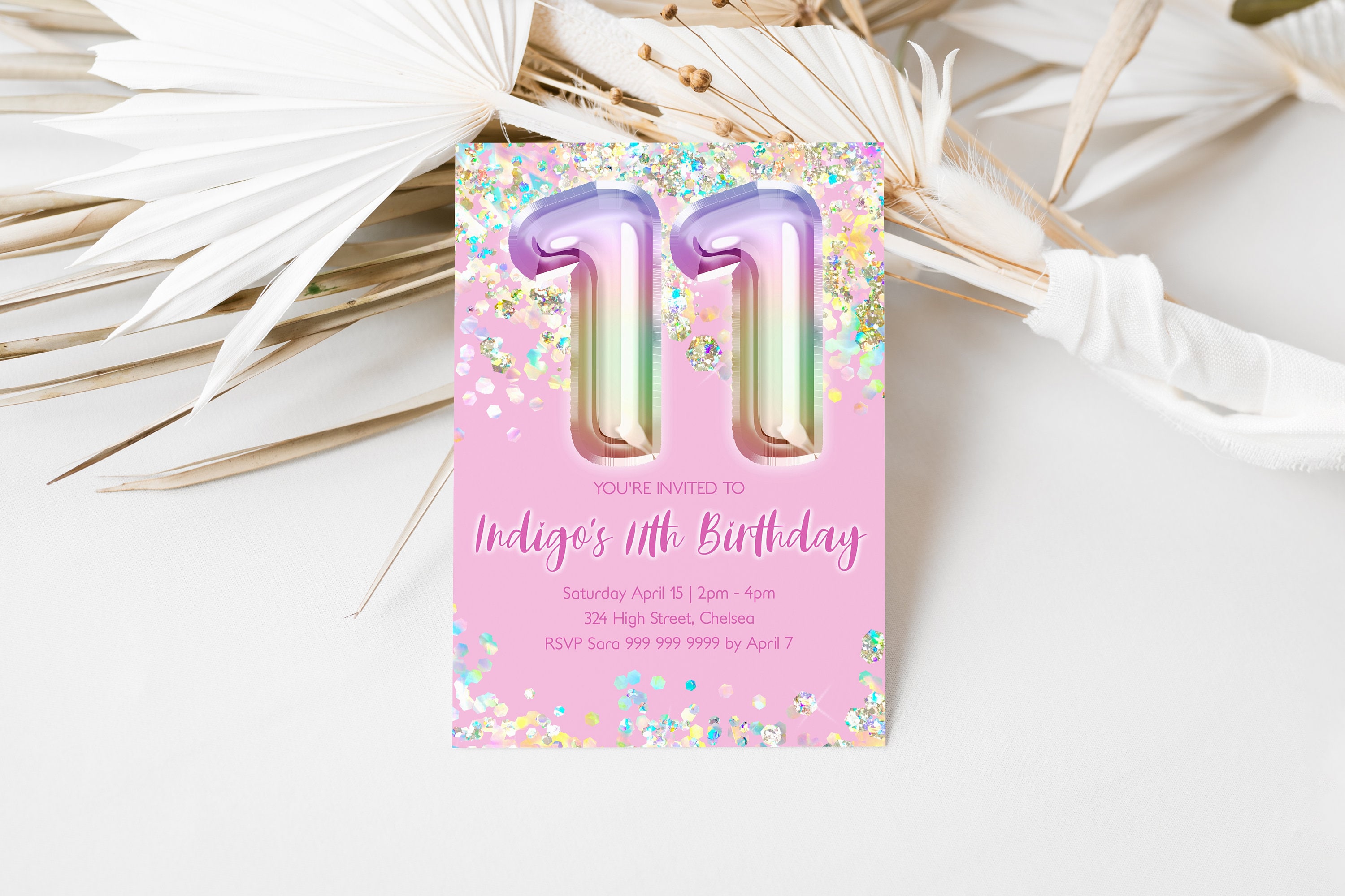 11th Birthday Invitation for Girl Girls Party Invite Any Age - Etsy ...