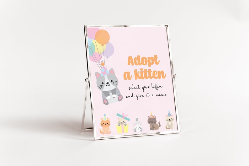 Cat Birthday Party Invitation Bundle Editable Cat Invite and - Etsy