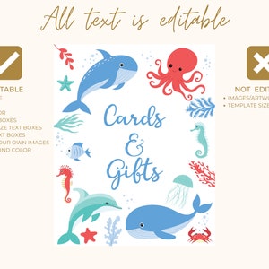 Under the Sea Party Sign | Ocean Sea Animals First Birthday Table Sign ...
