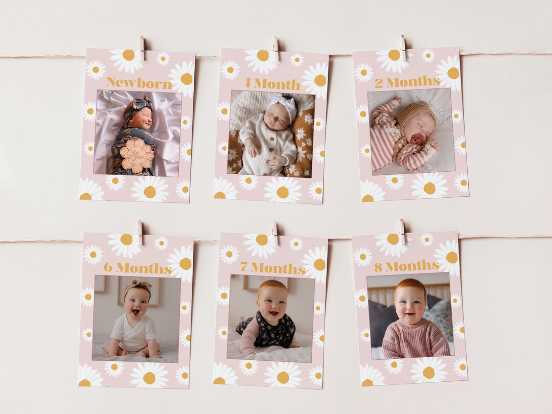 Daisy Milestone Garland | Bunting | Banner | Retro Hippie Daisy First ...