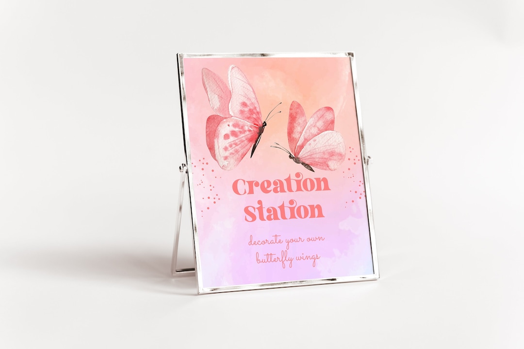 Butterfly Birthday Party Table Sign | Pastel Butterfly Custom Sign ...