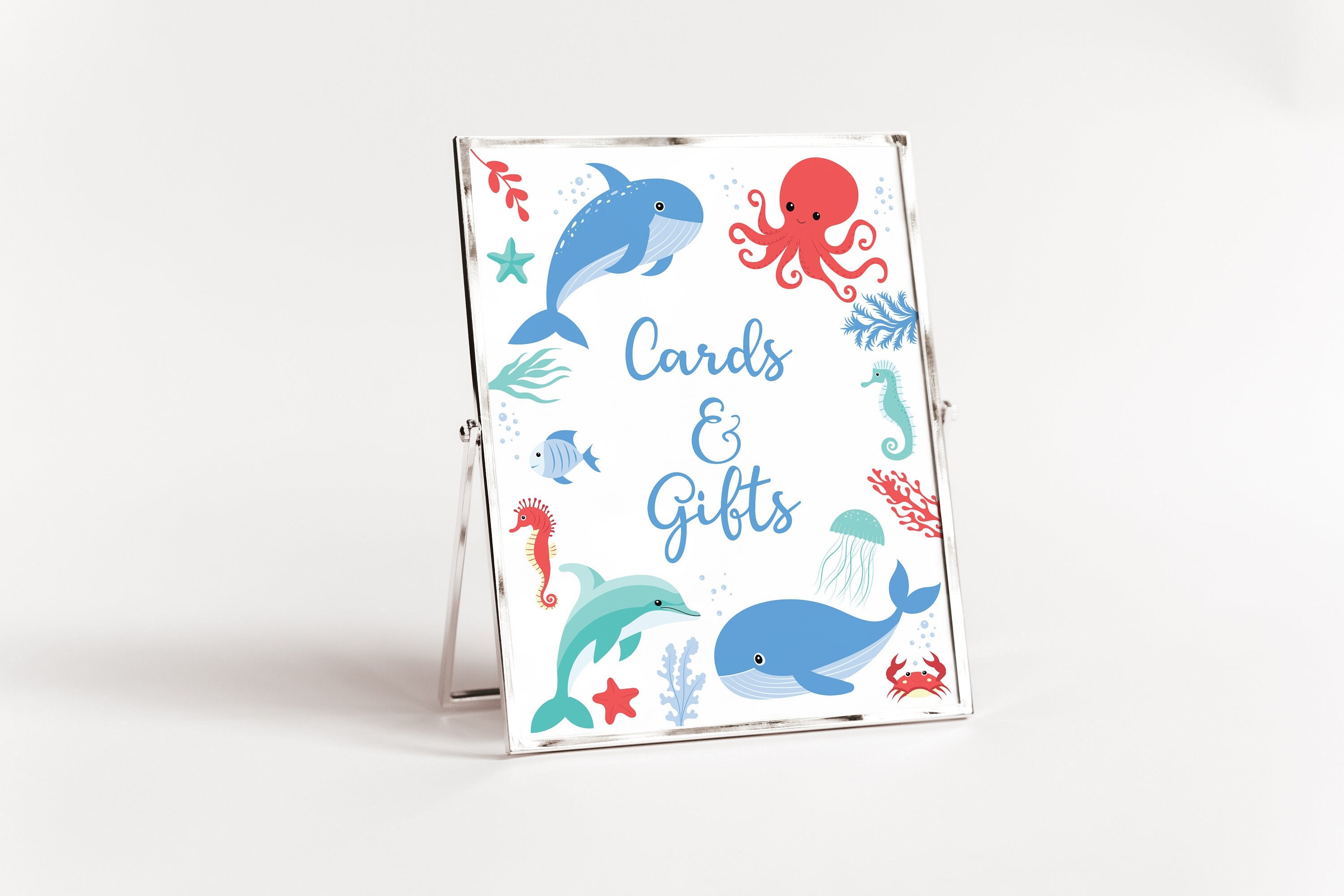 Under the Sea Party Sign | Ocean Sea Animals First Birthday Table Sign ...