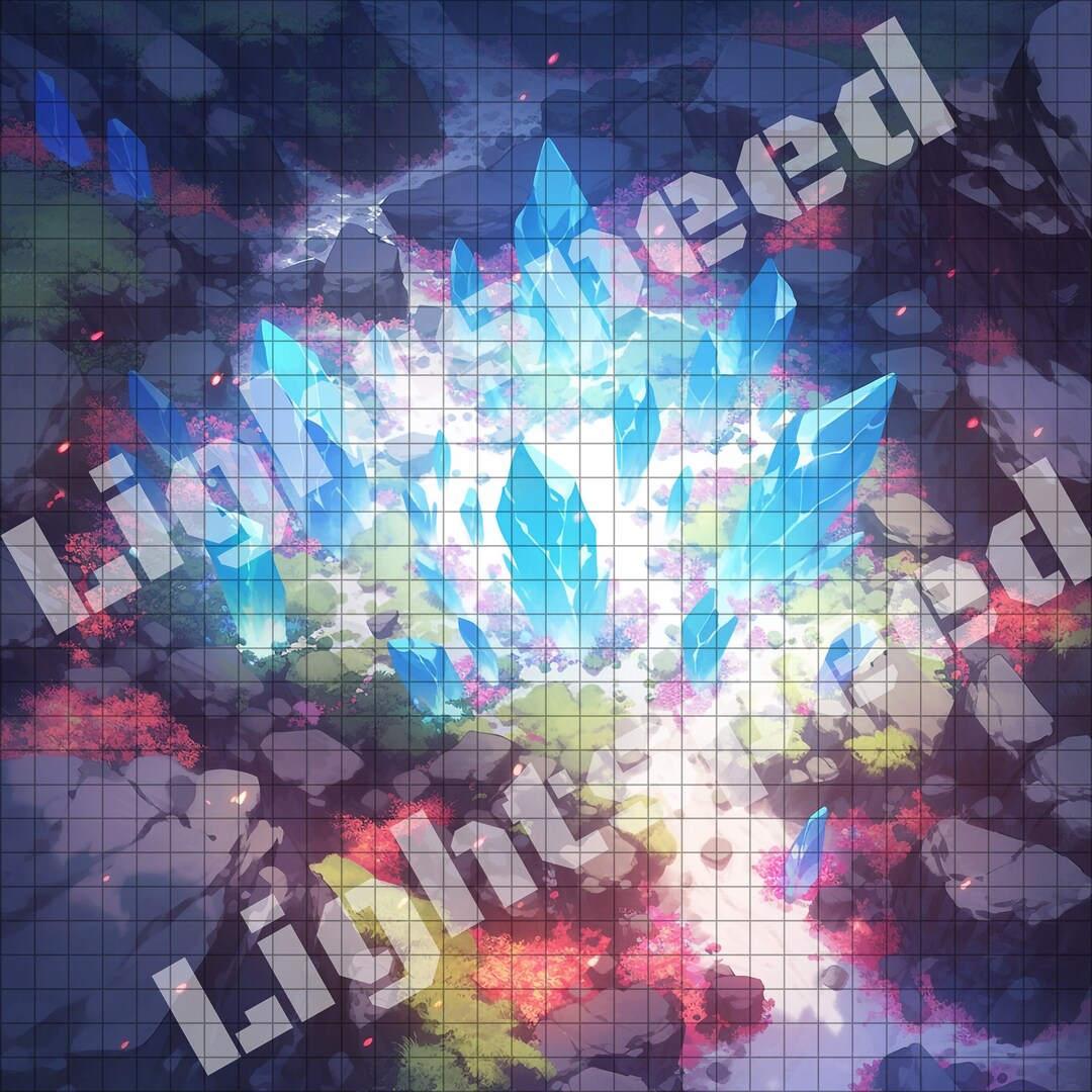 Crystal Cave 2, Dnd Battle Map, D&D, Battle Map, Dungeons and Dragons ...