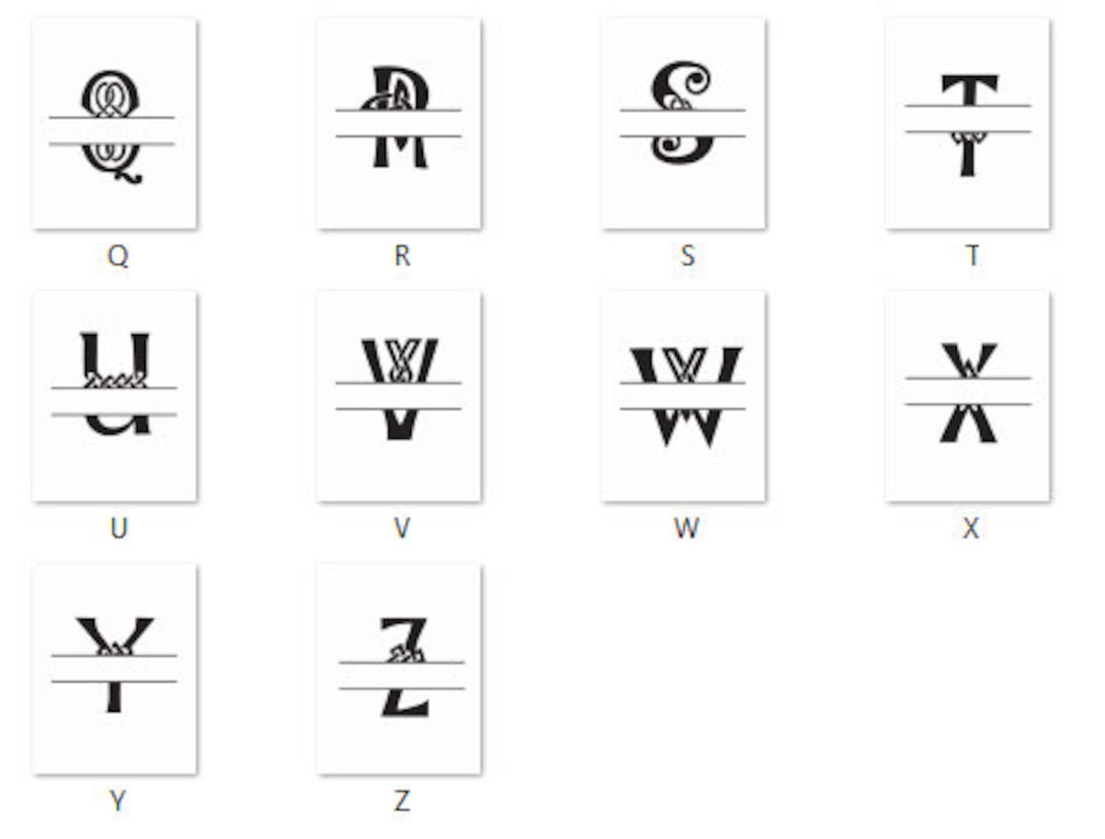 Celtic Knot Font, Split Monogram Alphabet SVG, DXF, PNG, Cut File for ...