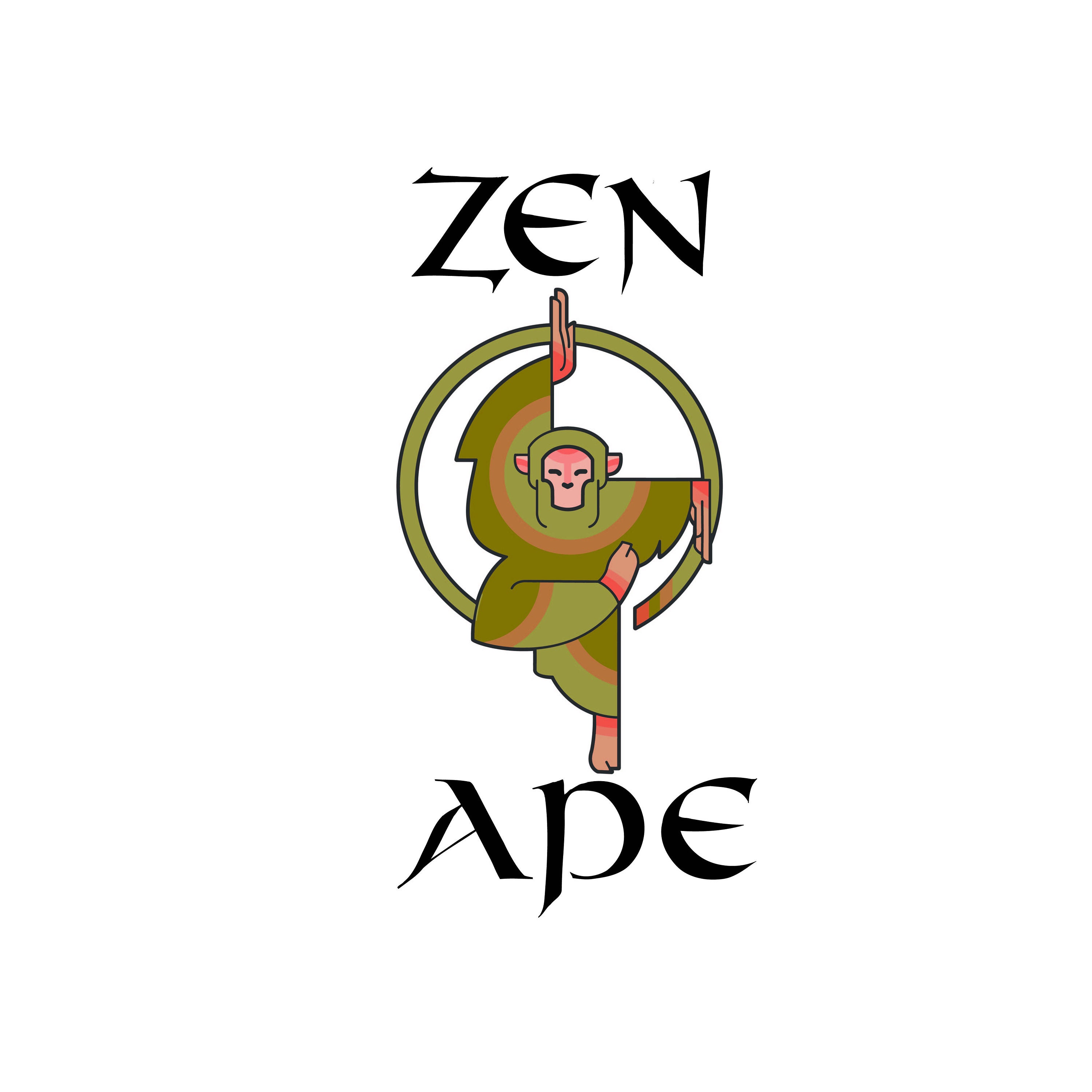 Zen Ape SVG, DXF, PNG, Cut File for Cricut, Silhouette, Svg Png Dxf Cut Files, Cricut for Shirts ...