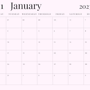 Pink 2023 Calendar, Printable Wall Calendar - Etsy