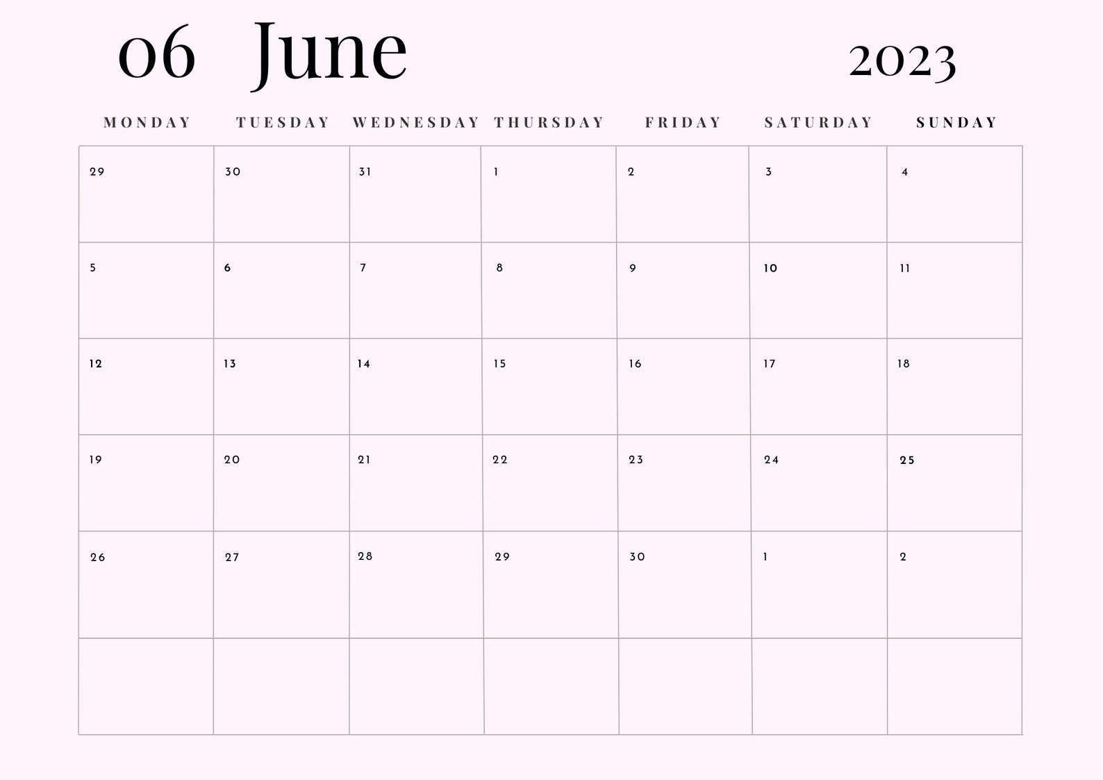 Pink 2023 Calendar, Printable Wall Calendar - Etsy
