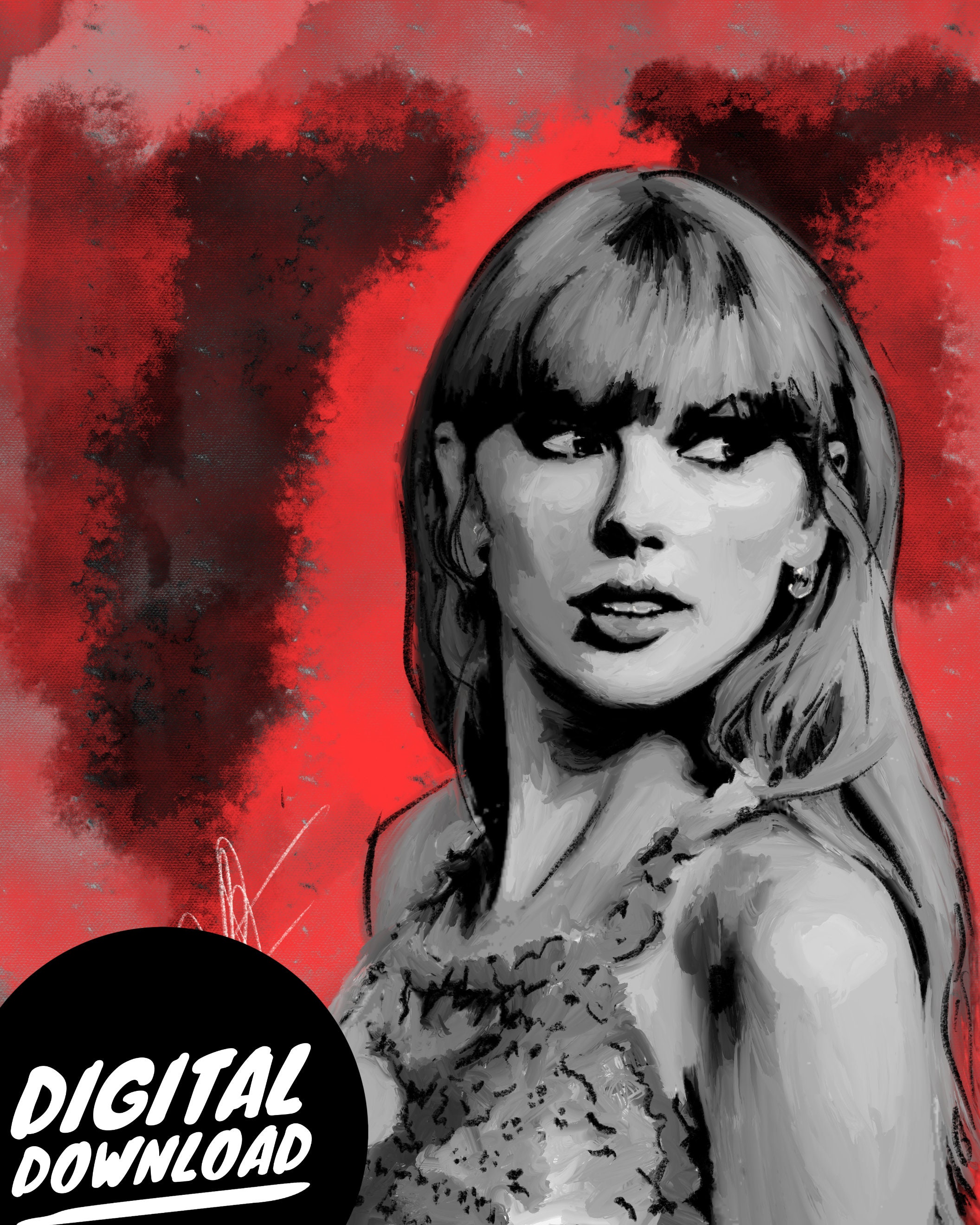 Taylor Swift Digital Wall ART PRINT, Swiftie Artwork, Famous People Art ...