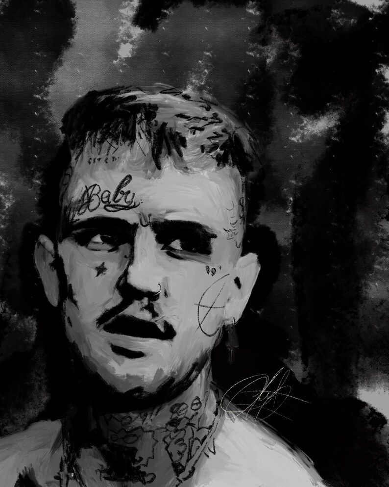 Lil Peep Digital Wall ART Print,famous Rapper, Famous People Art Trendy ...