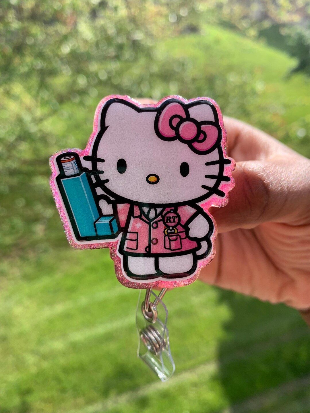 Hello Kitty Badge Reel, Respiratory Therapist Badge Reel, Respiratory ...