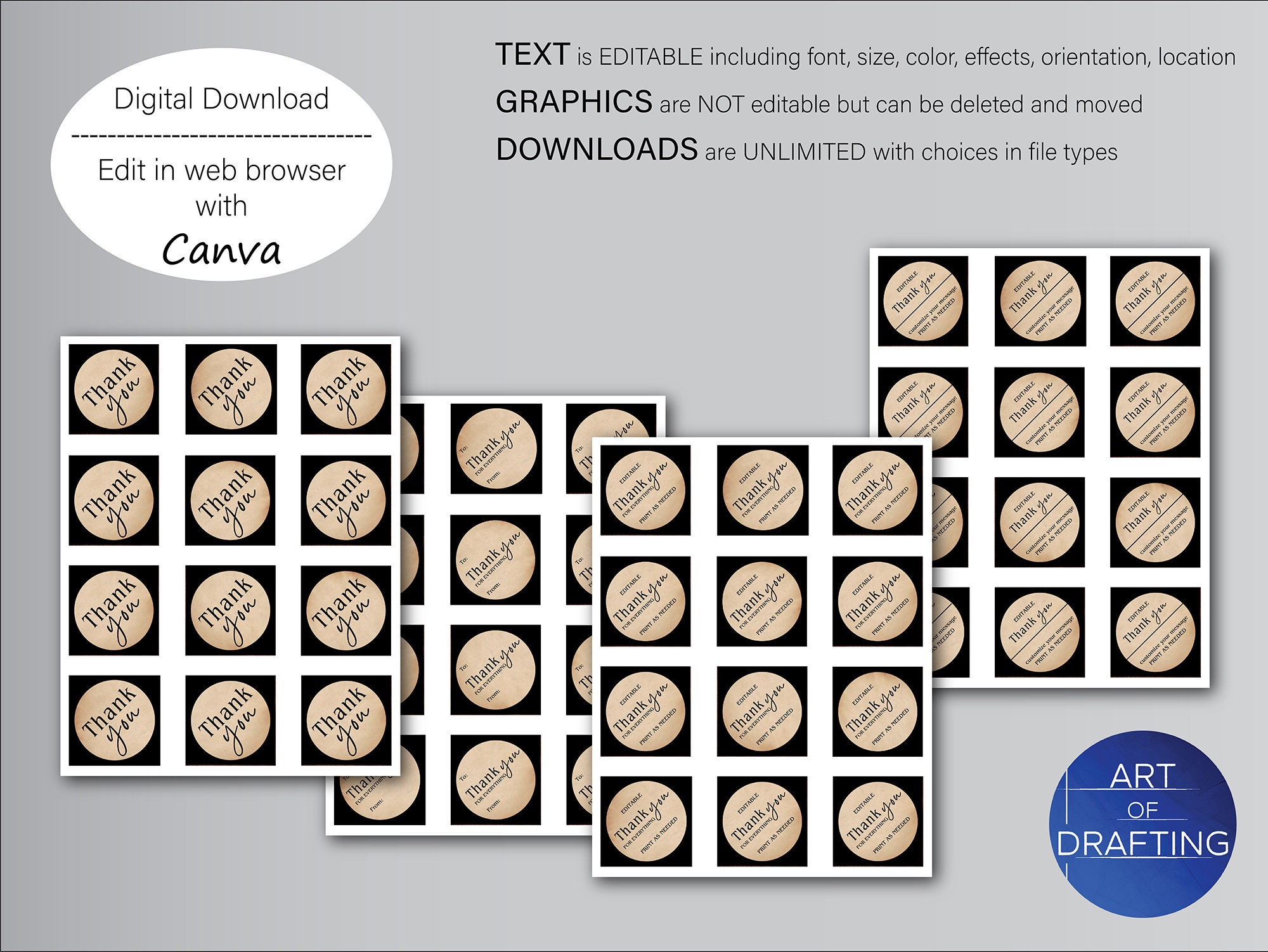 Editable Gift Tag - Drafting Elevation Symbol, Template Link, Instant ...