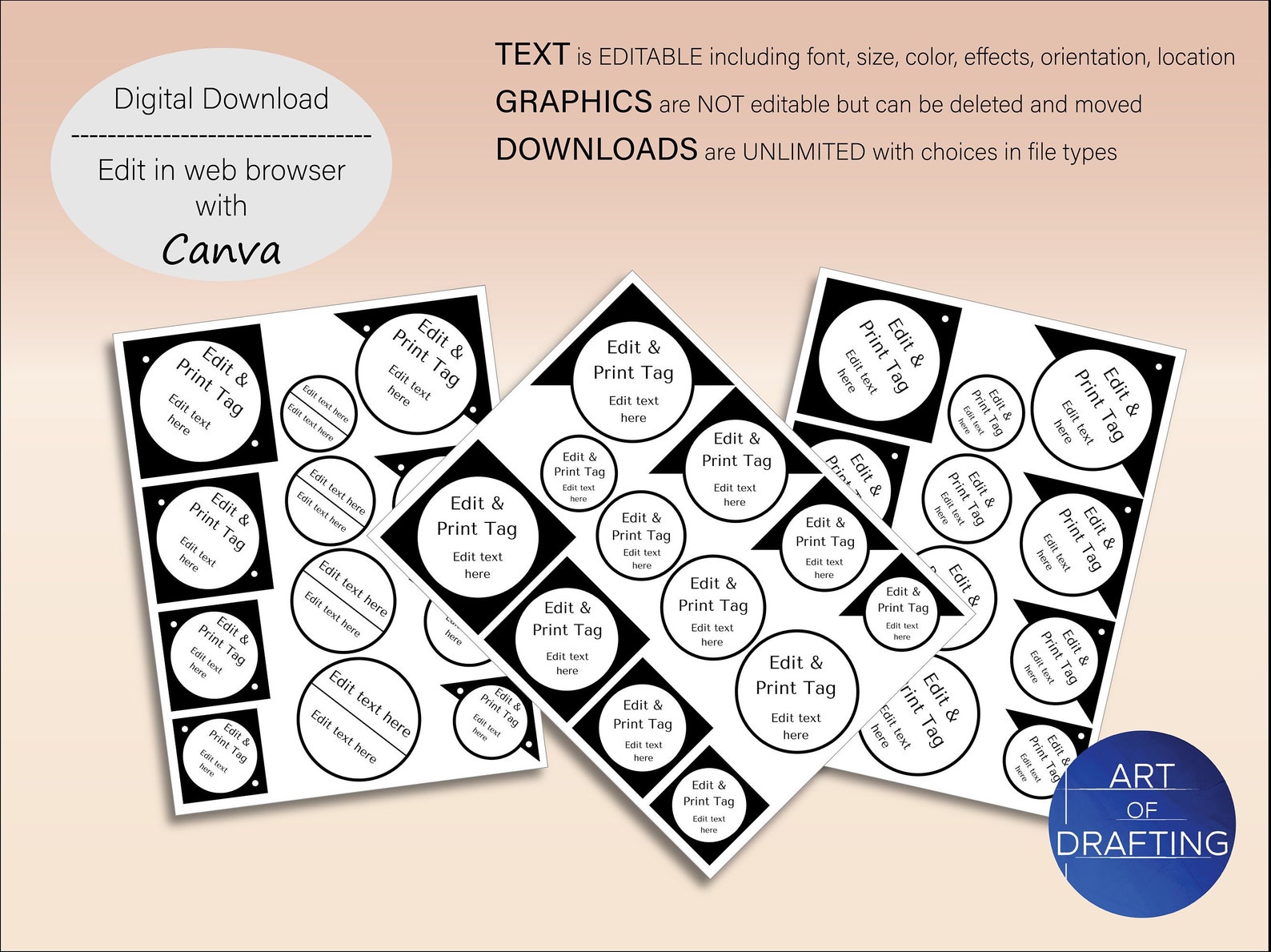Editable Event Gift Tag - Drafting Section Elevation Detail Symbol ...
