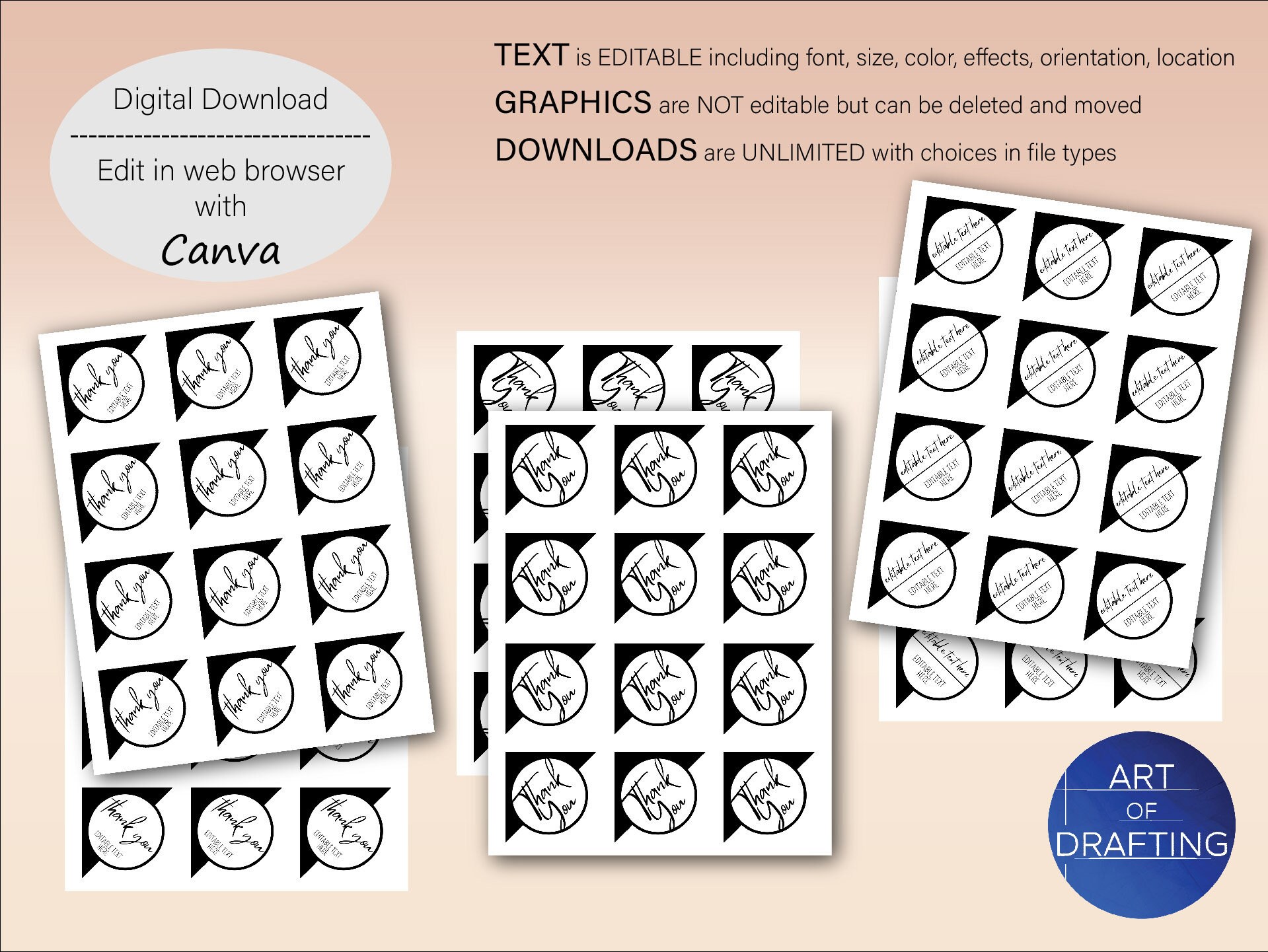 Editable Tag Drafting Section Elevation Symbol, Template Link, Instant ...