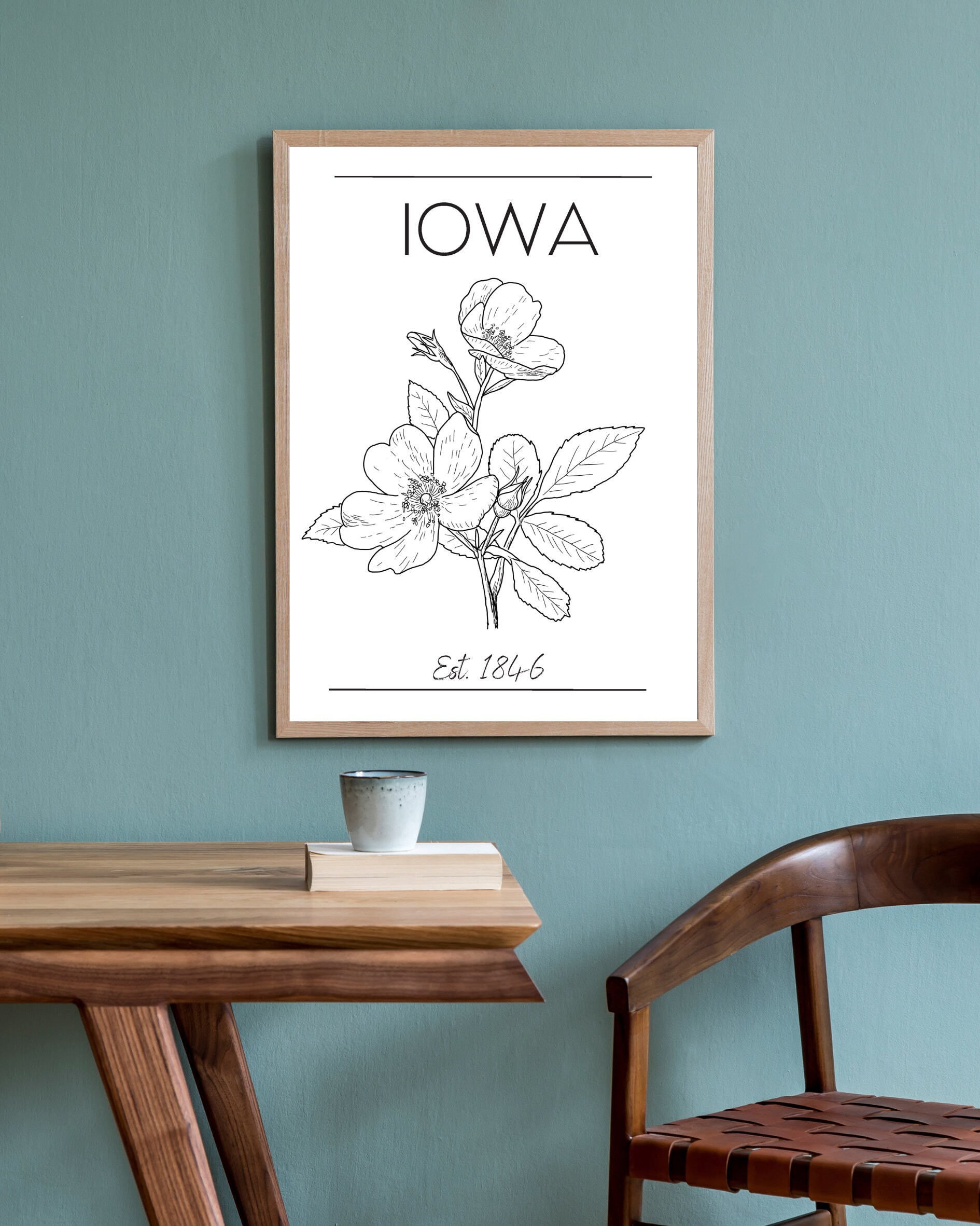 Iowa State Flower Wall Art INSTANT DOWNLOAD Black and White Wall Art ...