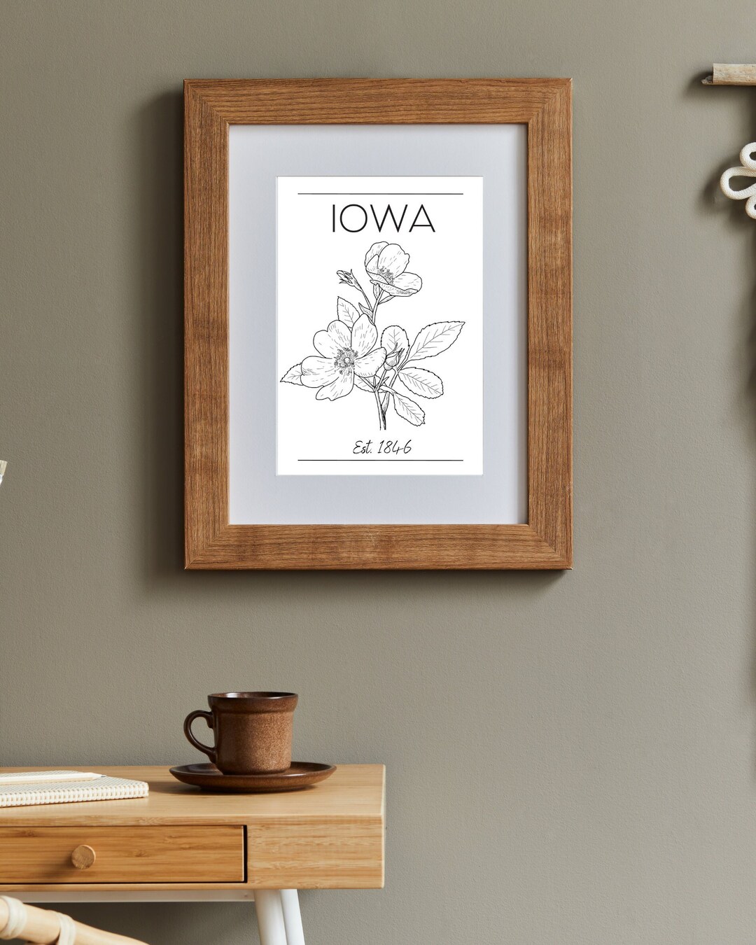 Iowa State Flower Wall Art - INSTANT DOWNLOAD - Black and White Wall ...