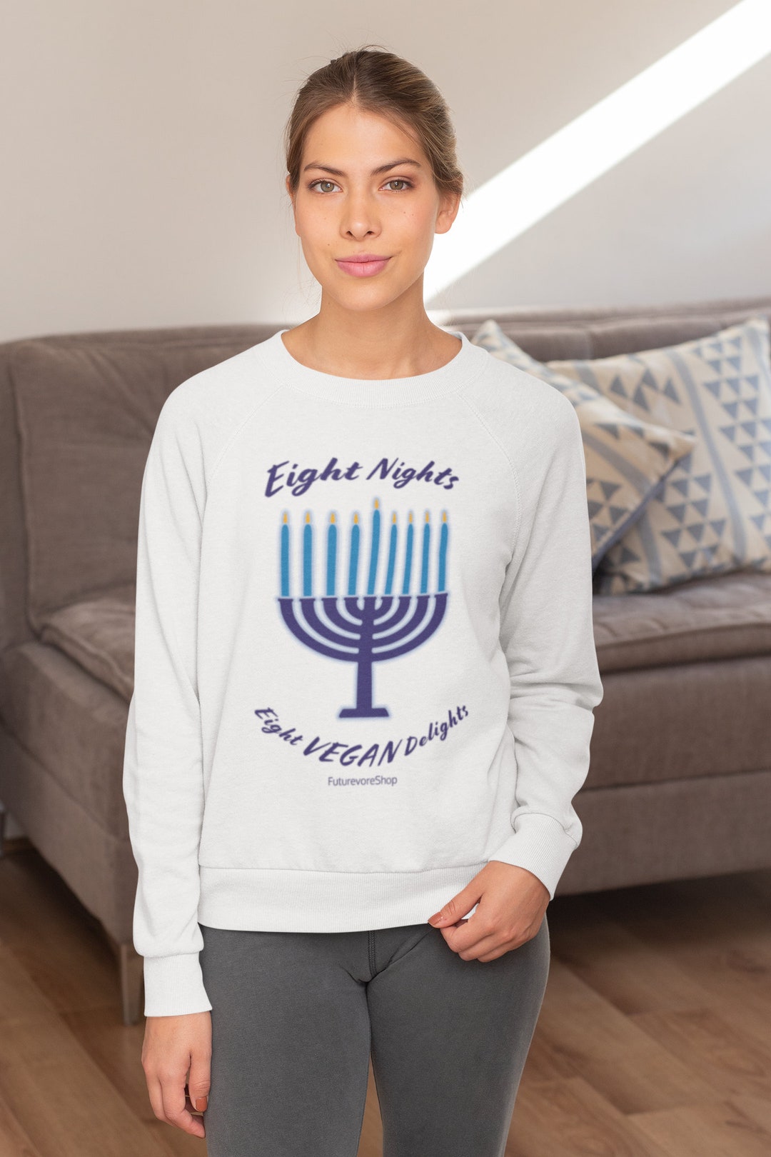 Vegan Hanukkah Sweatshirt Vegan Jewish Holiday Outfit Vegan Chanukah ...