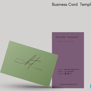Neutral Minimalist Corporate Business Card,green Business Card,purple ...