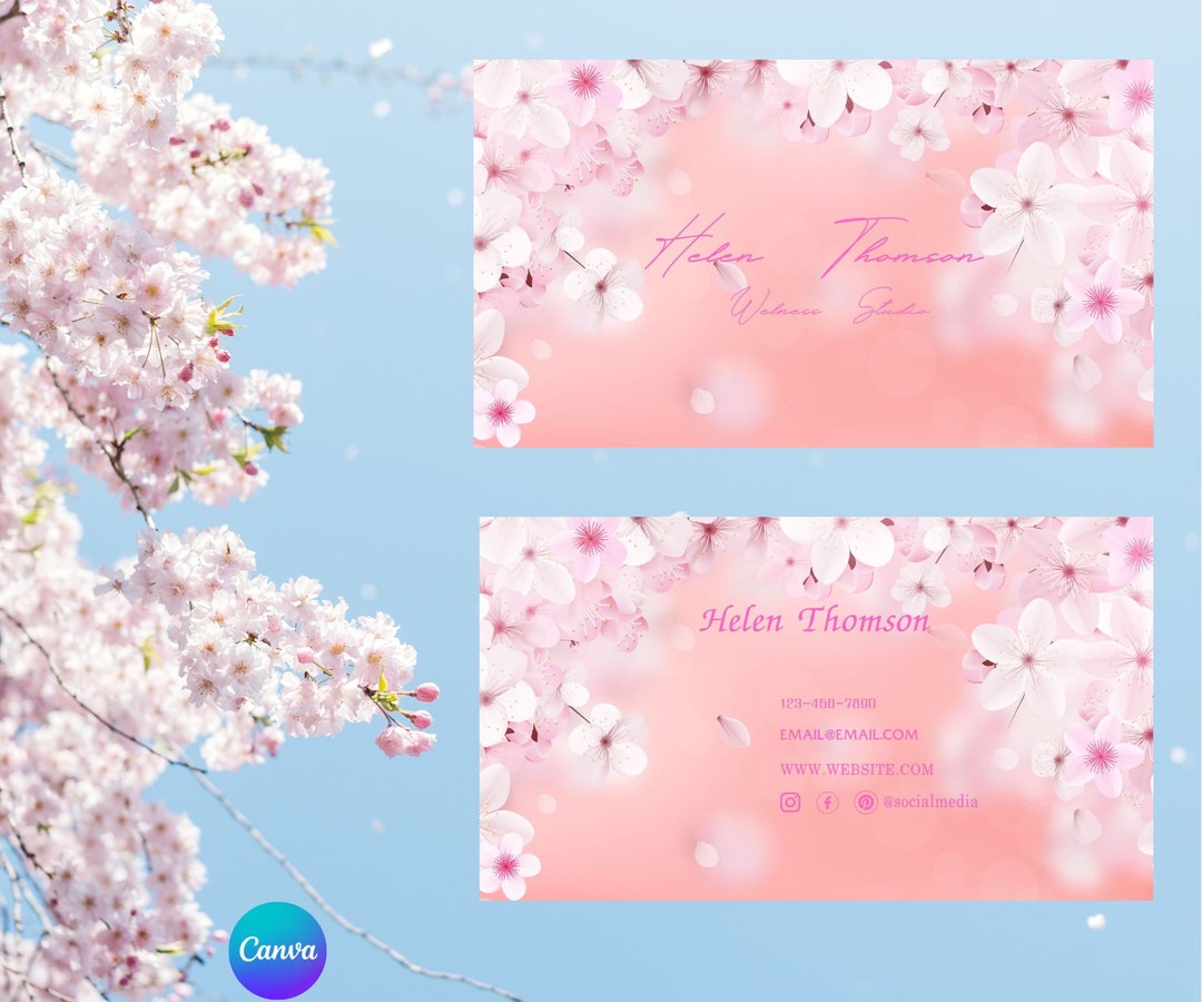 Sakura Business Card,templates for Business Women,printables Business ...