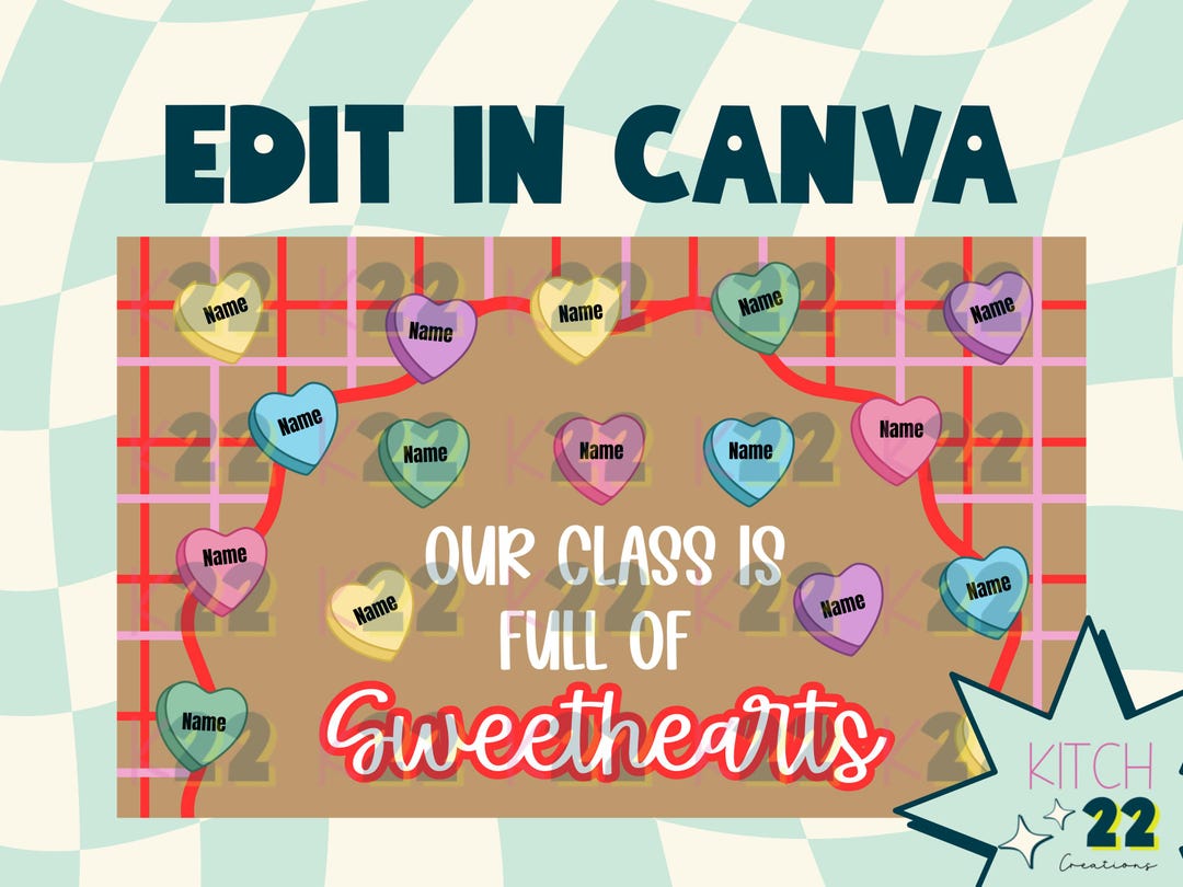 Classroom Sweethearts Banner Template - Valentine's Day - 36x60 Inch ...
