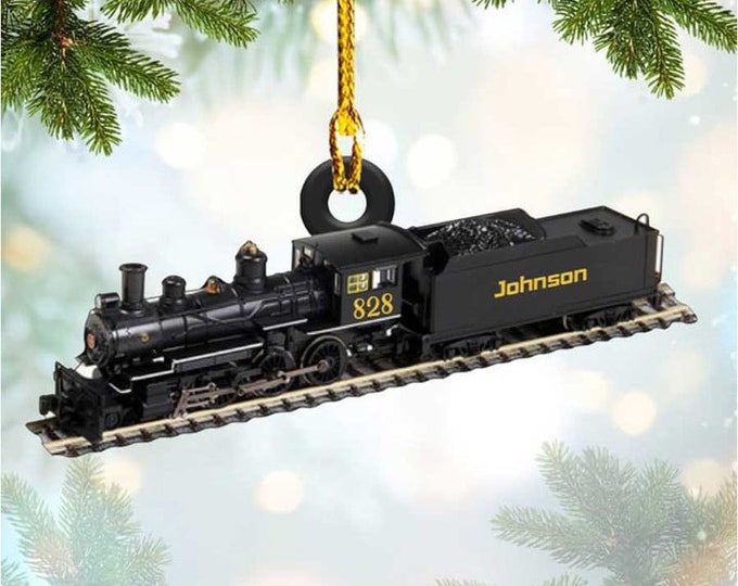 Choo Choo Train Personalized Christmas Ornament, Train Ornament, Kids Train Personalized ...