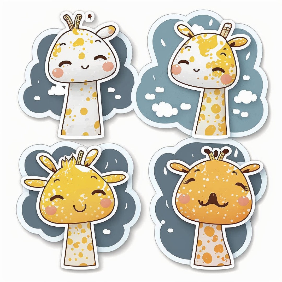 Giraffe Digital Stickers 80 Sticker-pack Kawaii Instagram Twitch Emotes ...