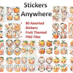 Peach Digital Stickers 80 Sticker-pack | Kawaii Instagram Twitch Emotes ...