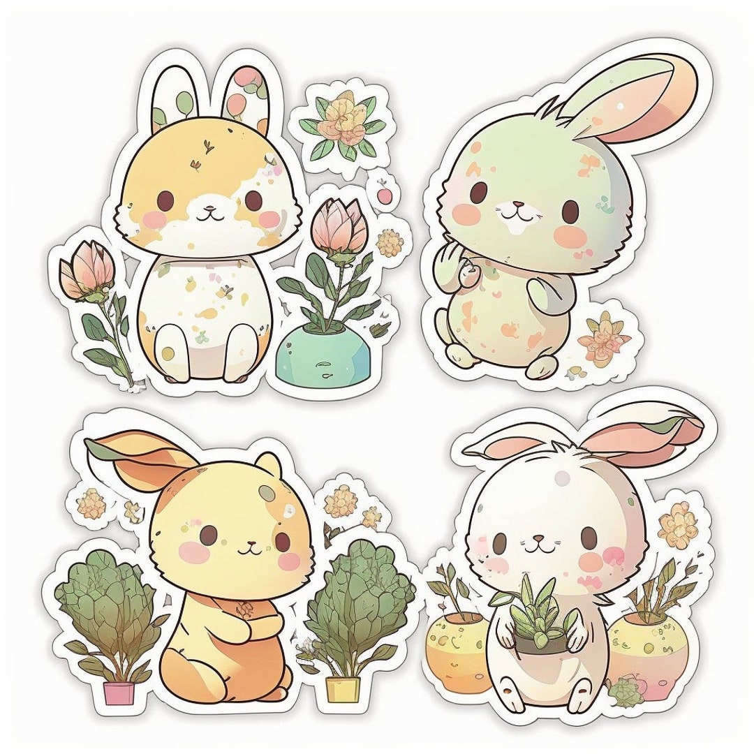 Rabbit Digital Stickers 80 Sticker-pack | Kawaii Instagram Twitch ...