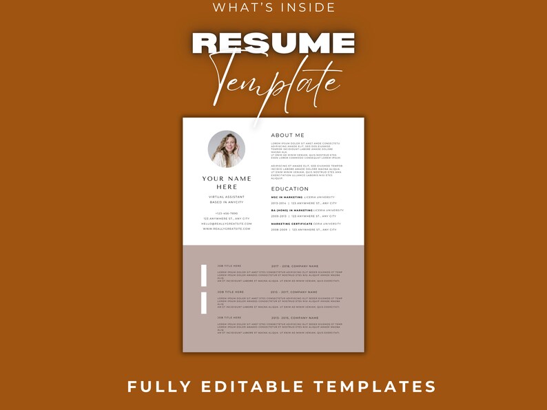 Virtual Assistant Resume, Professional Resume, CV Template, Editable ...