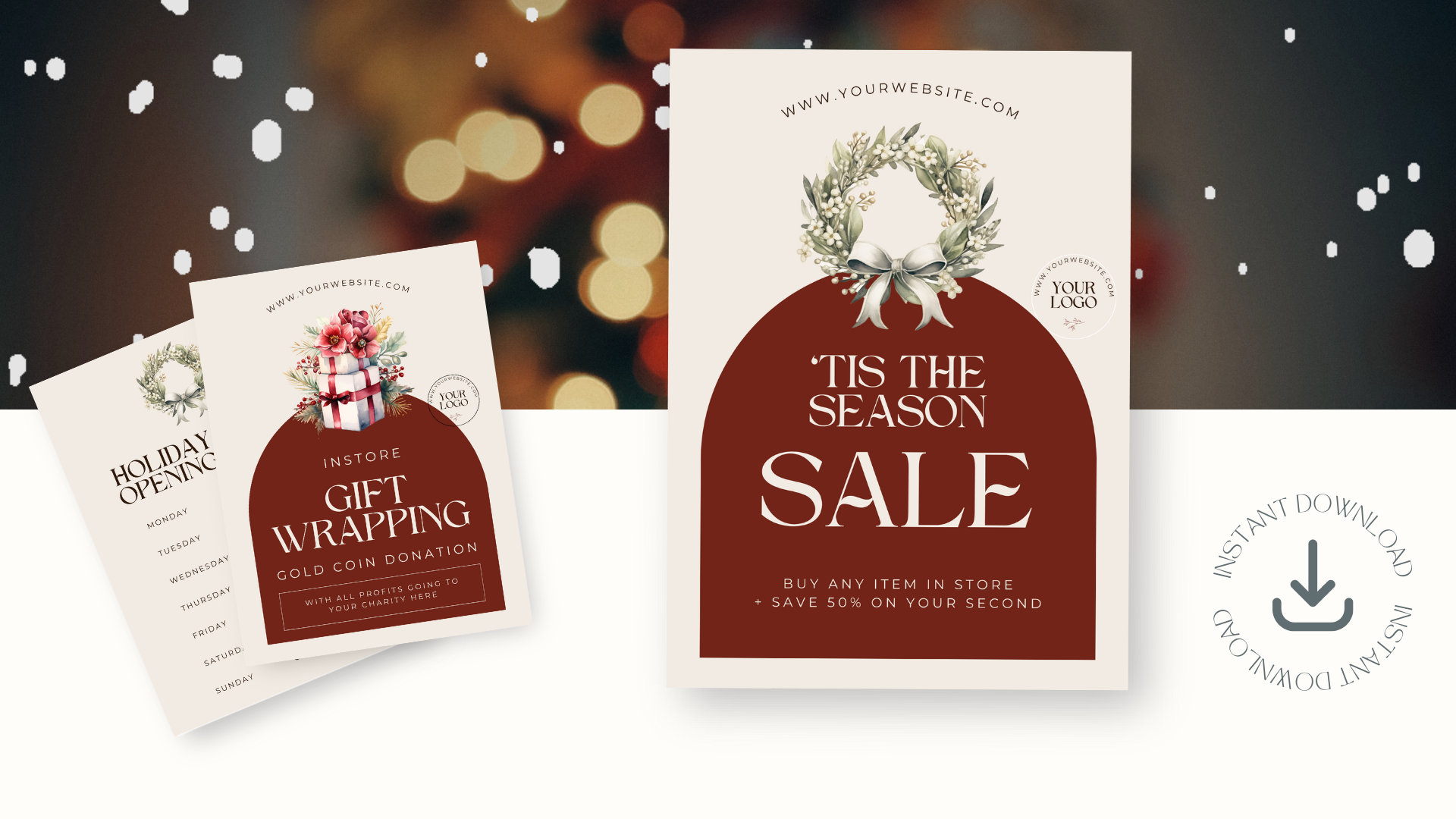 Holiday Hours Sign Collection Customizable Business Hours Templates ...