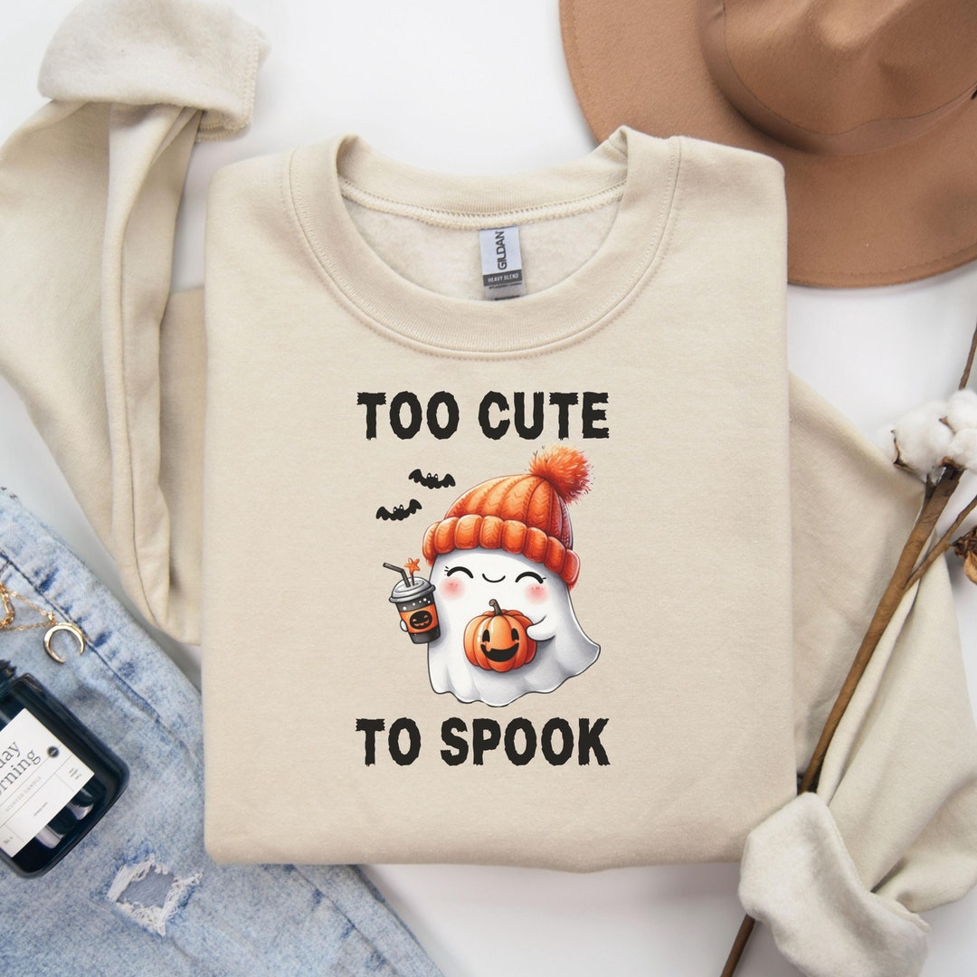 Too Cute to Spook Cute Ghost,funny Spooky, Womens Ghost PNG, Spooky ...