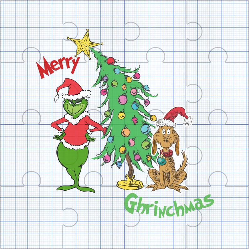 Grinch and Max Christmas Tree Png,grinch Christmas Tree PNG, Retro ...