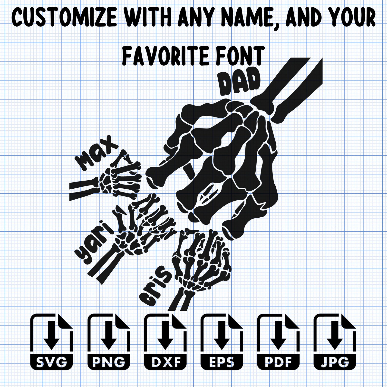 Skeleton Family Fist Bump,spooky Skull Hands, Svg, Png, Pdf, Dxf, Eps ...