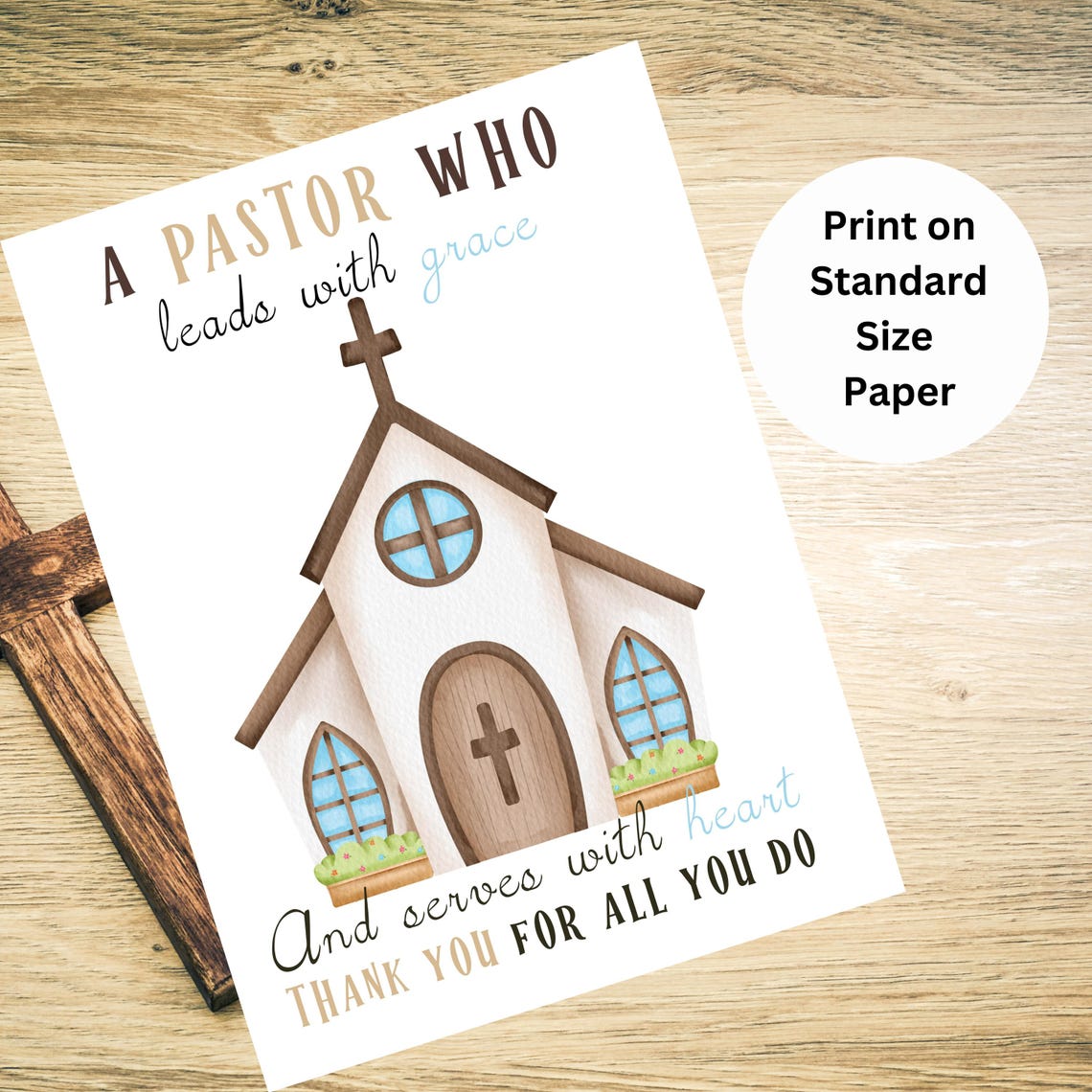 Printable Pastor Appreciation Card,thank You Card,church Youth Group ...