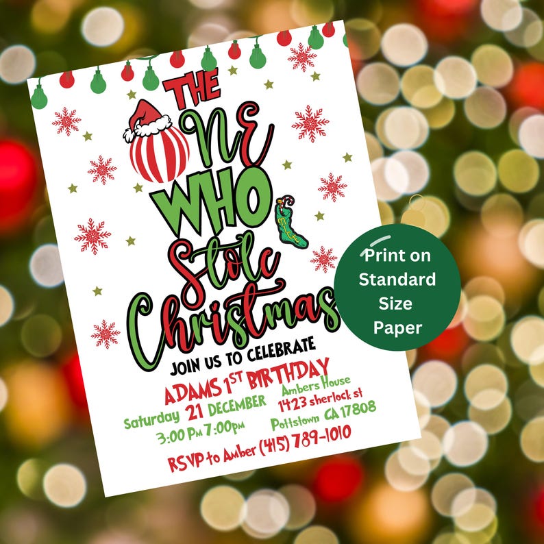 The ONE Who Stole Christmas Whoville 1st Girl/boy Red and Pink Birthday ...