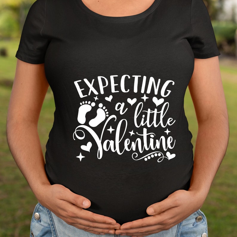 Expecting A Little Valentine,pregnant Mom, Love,valentines Day Bump SVG ...