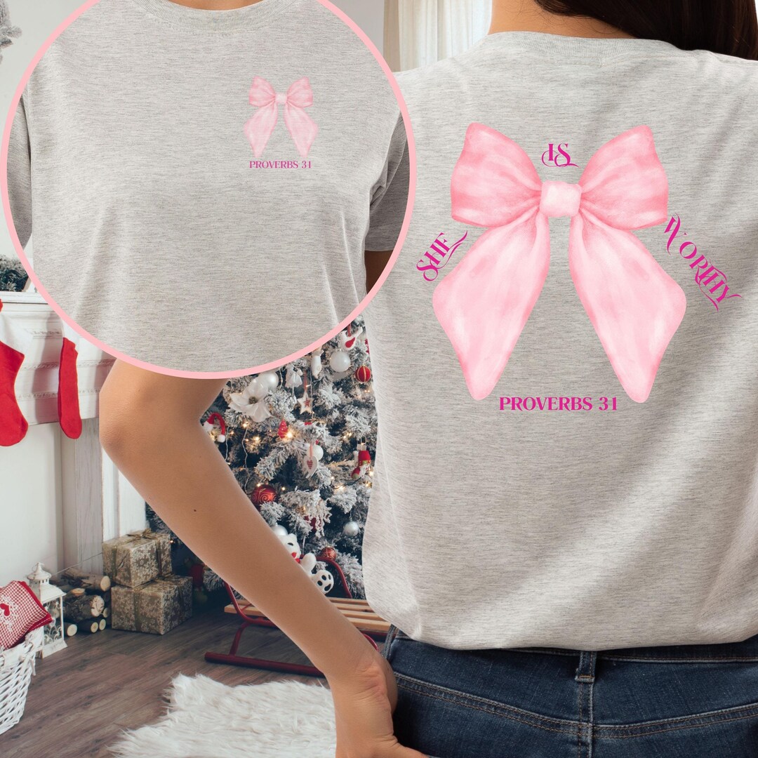 She is Worthy Bow PNG, Women Christian Png, Cute Christian Coquette Png ...