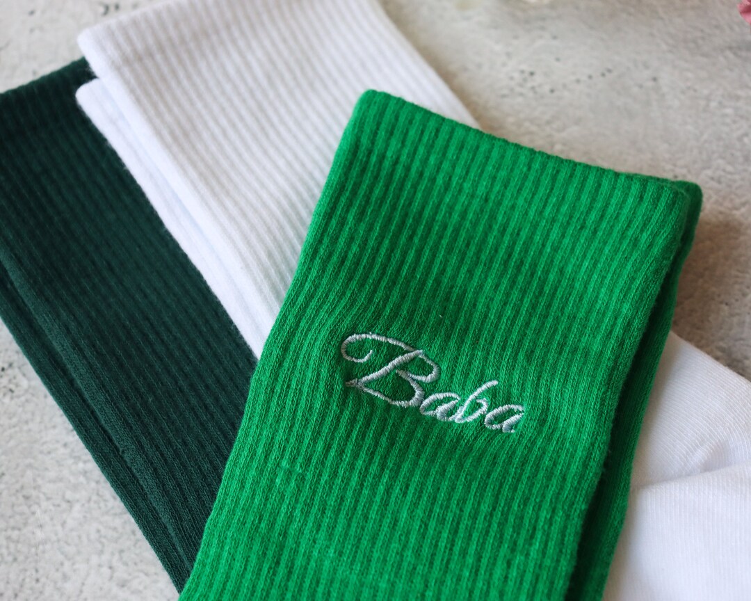 Custom Name Socks, Personalised Embroidered Name Socks, Embroidered ...