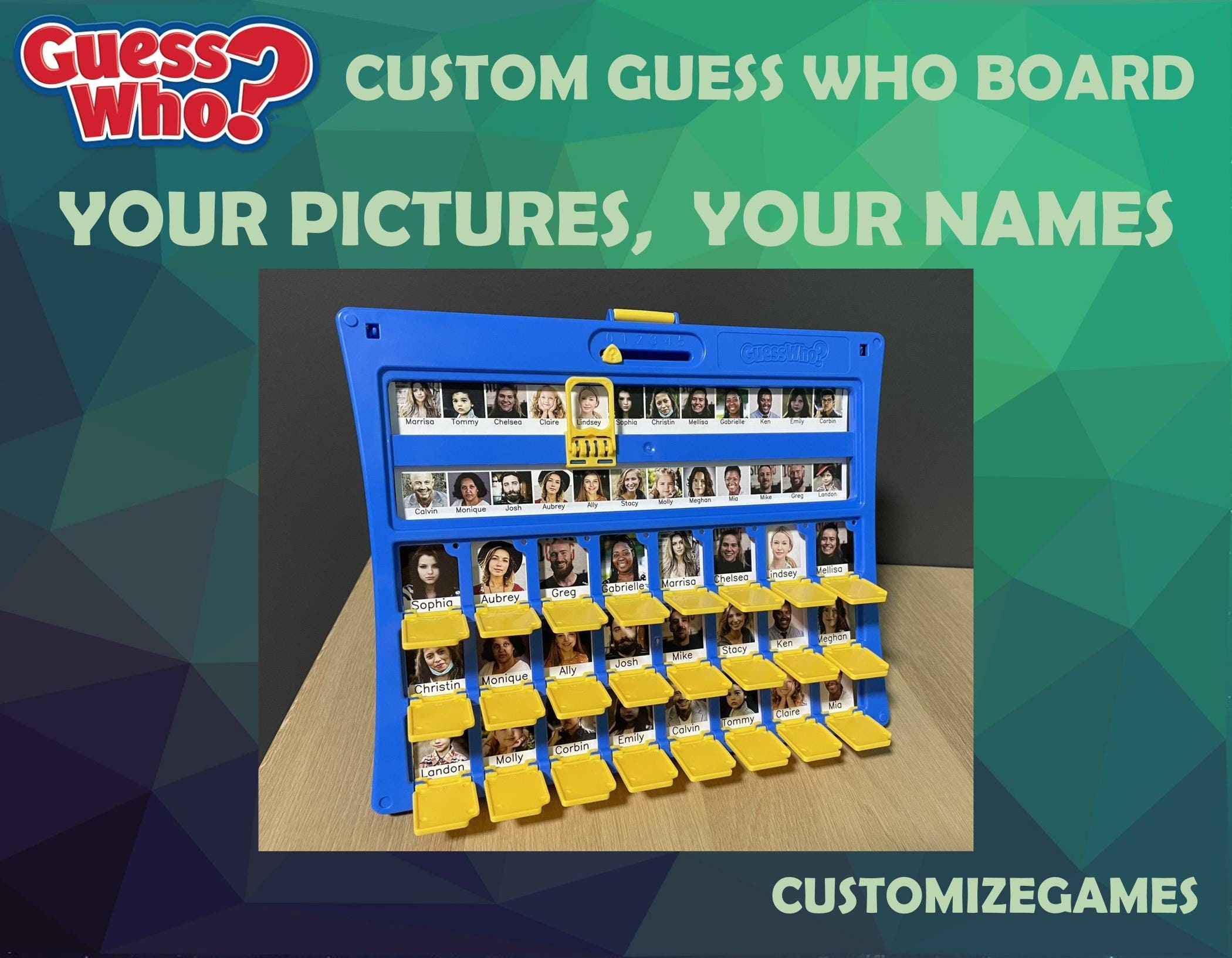 Custom Guess Who Board Game - Your Pictures! - Family Guess Who ...