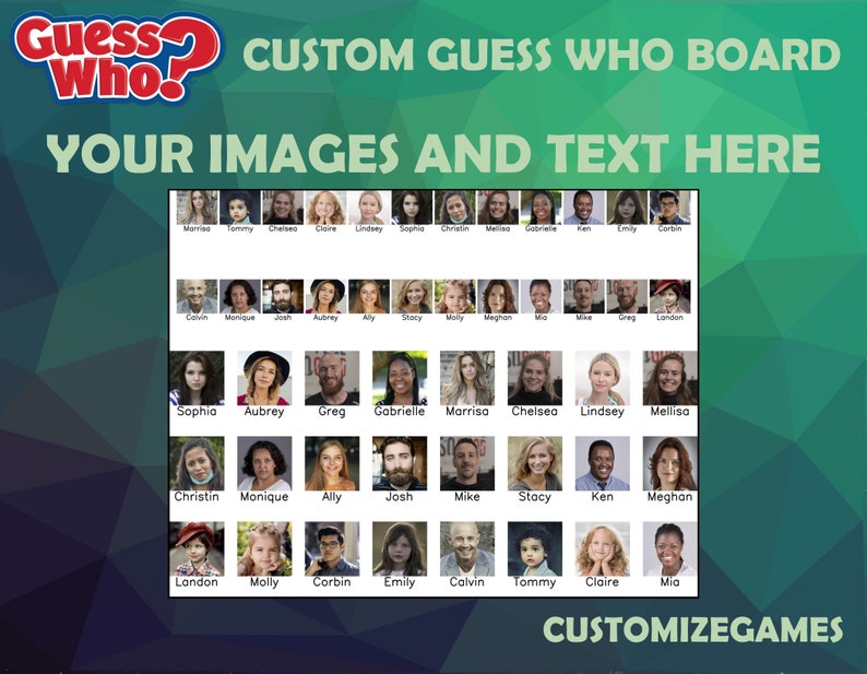 Custom Guess Who Board Game Your Pictures Great Gift - Etsy Custom Guess Who Board Game Your Pictures Great Gift - Etsy