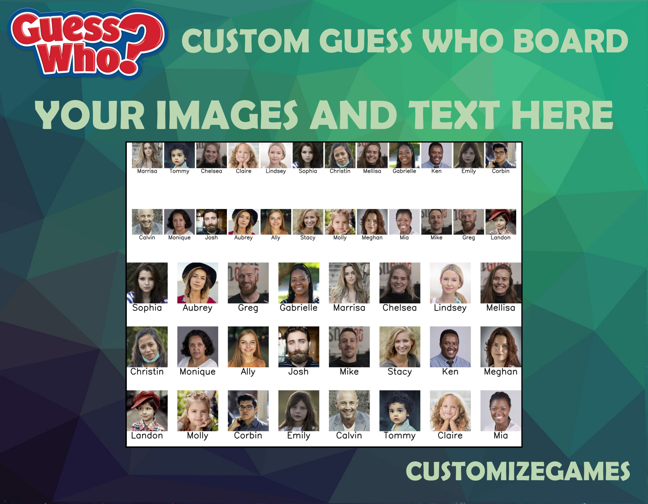 Custom Guess Who Board Game Your Pictures Great Gift - Etsy