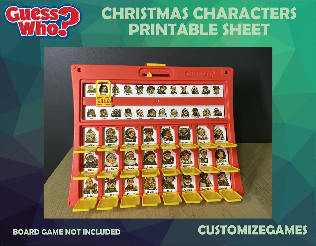 Christmas Characters Guess Who - Digital Download - Print at Home ...