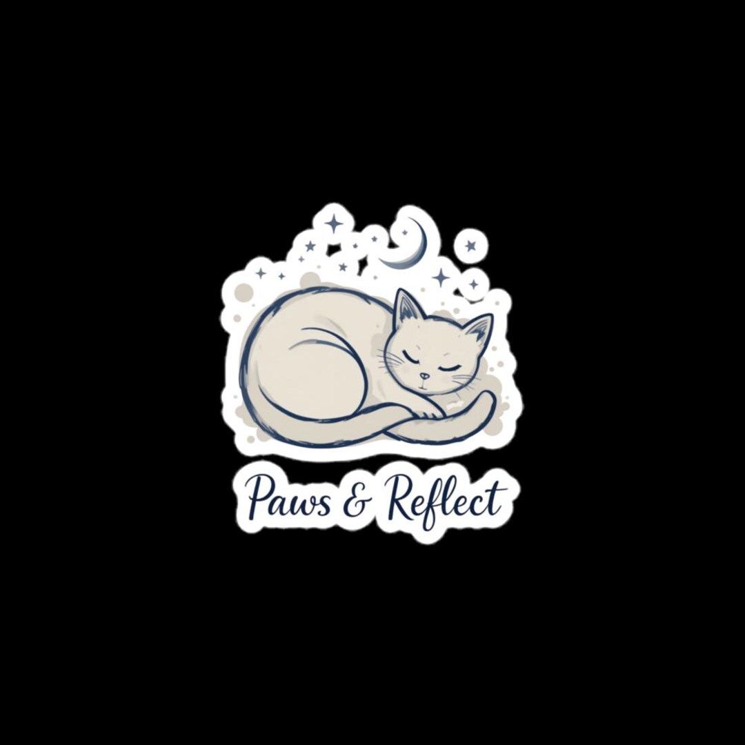 Sleeping Kitty Sticker | “paws and Reflect” Cute Cat Decal | Relaxation ...