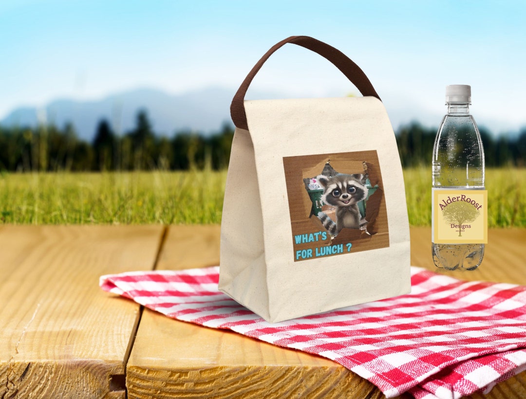 Lunch Bag Racoon, Kids Canvas Lunchbag, School Staff Present, Funny ...