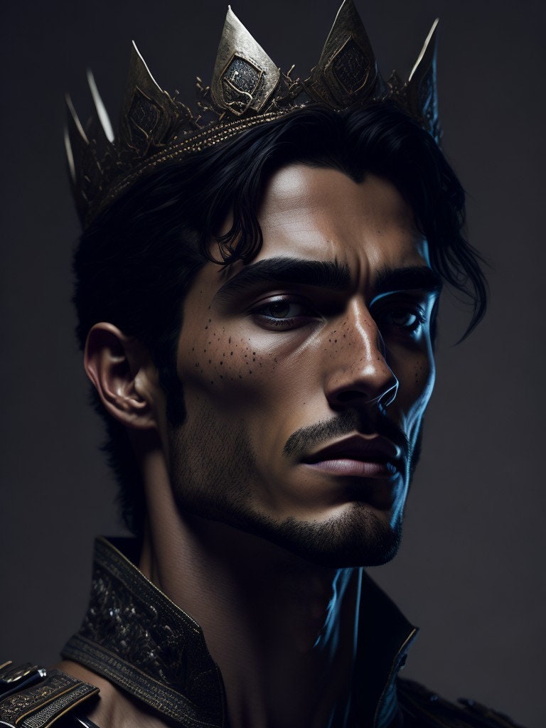 Regal Majesty: Digital Painting of a King Portrait Paint Art 2 Artwork ...